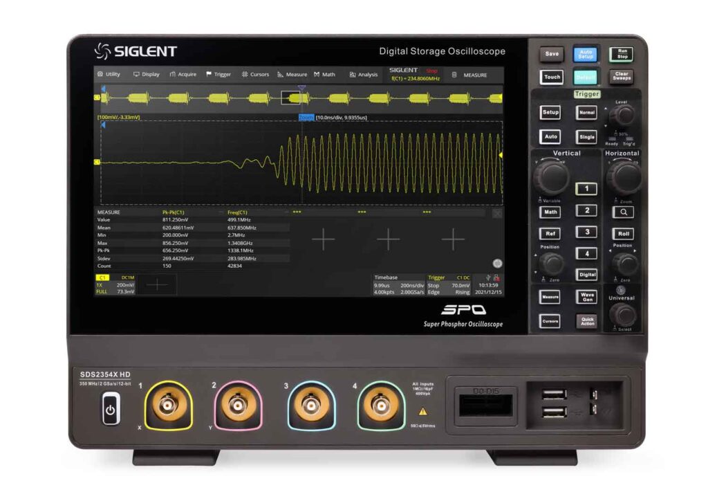 Siglent SDS804X-HD 4Ch, 70MHz, 2GSa/s, 12 Bit, HD high resolution ...